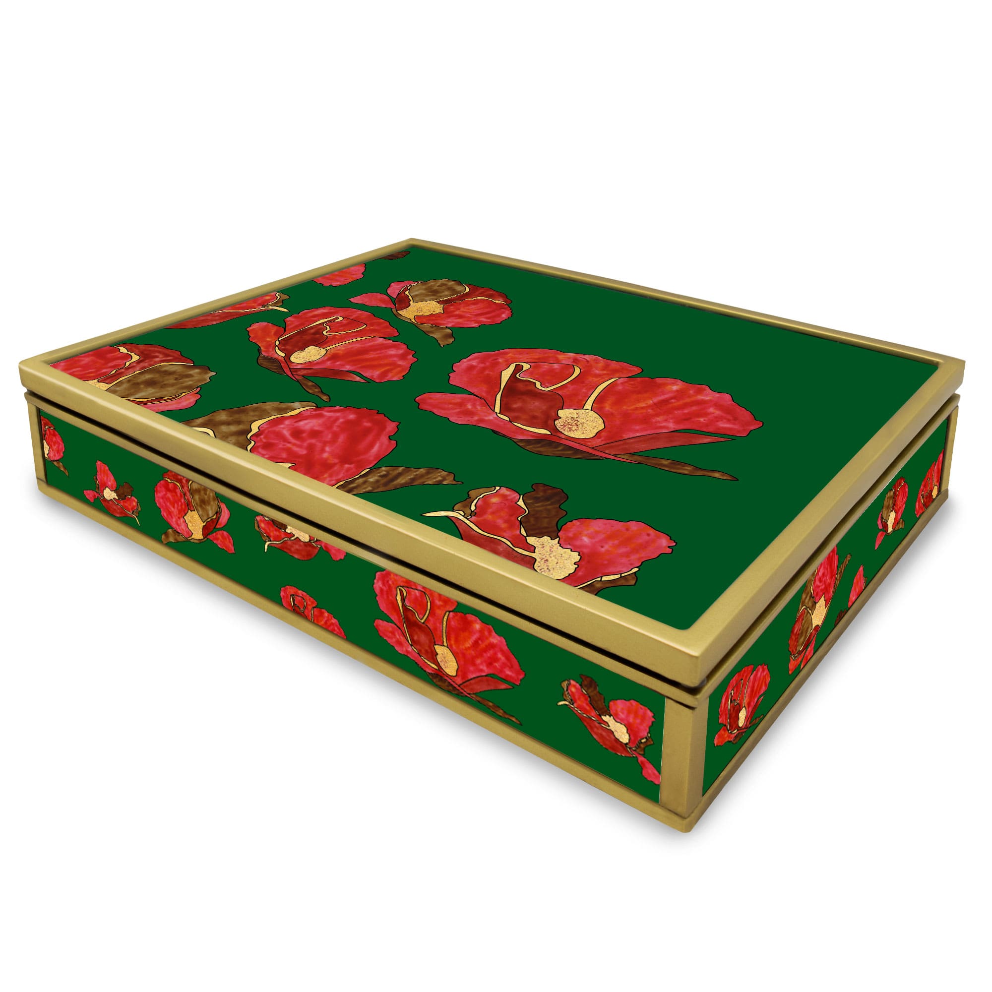 Jewelry boxes - Large flowers Red Poppies