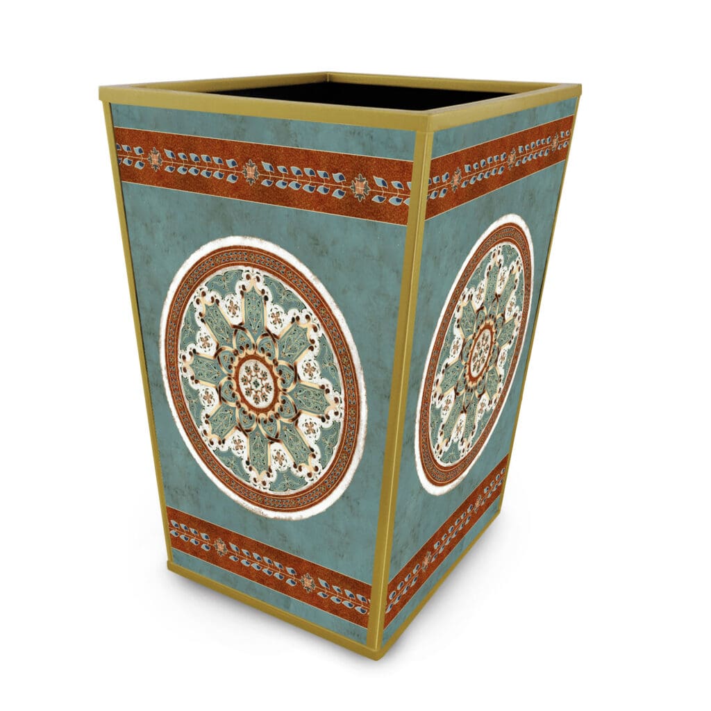 Garbage can - Turquoise Oriental Traditional Miniatures