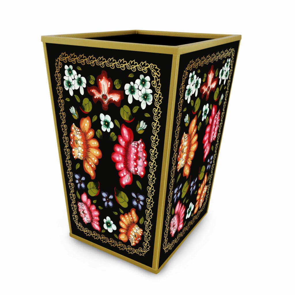 Kitchen waste bin - Traditional Russian Design with Flowers